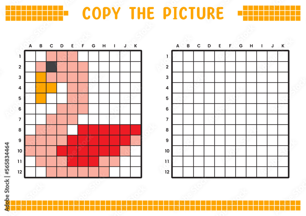 Copy the picture, complete the grid image. Educational worksheets ...