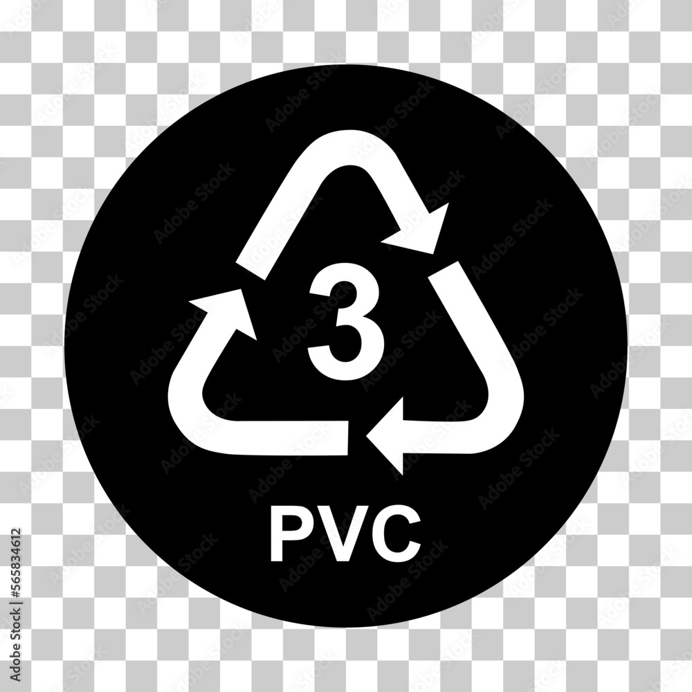 Plastic symbol, ecology recycling sign isolated on white background ...
