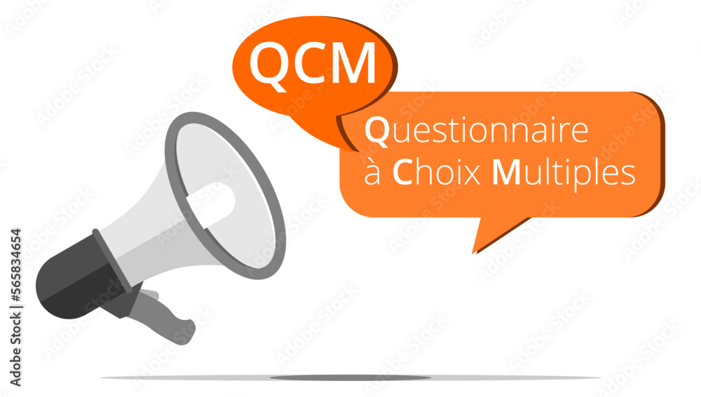 Mégaphone QCM - Questionnaire à Choix Multiples Stock Vector | Adobe Stock