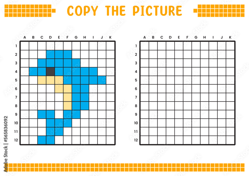 Copy the picture, complete the grid image. Educational worksheets ...