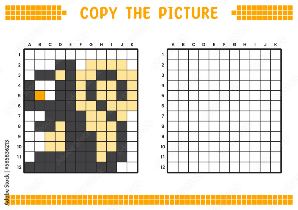 Copy the picture, complete the grid image. Educational worksheets ...