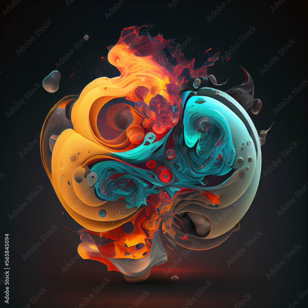 Fusion reaction at infinity, created with Generative AI technology ...