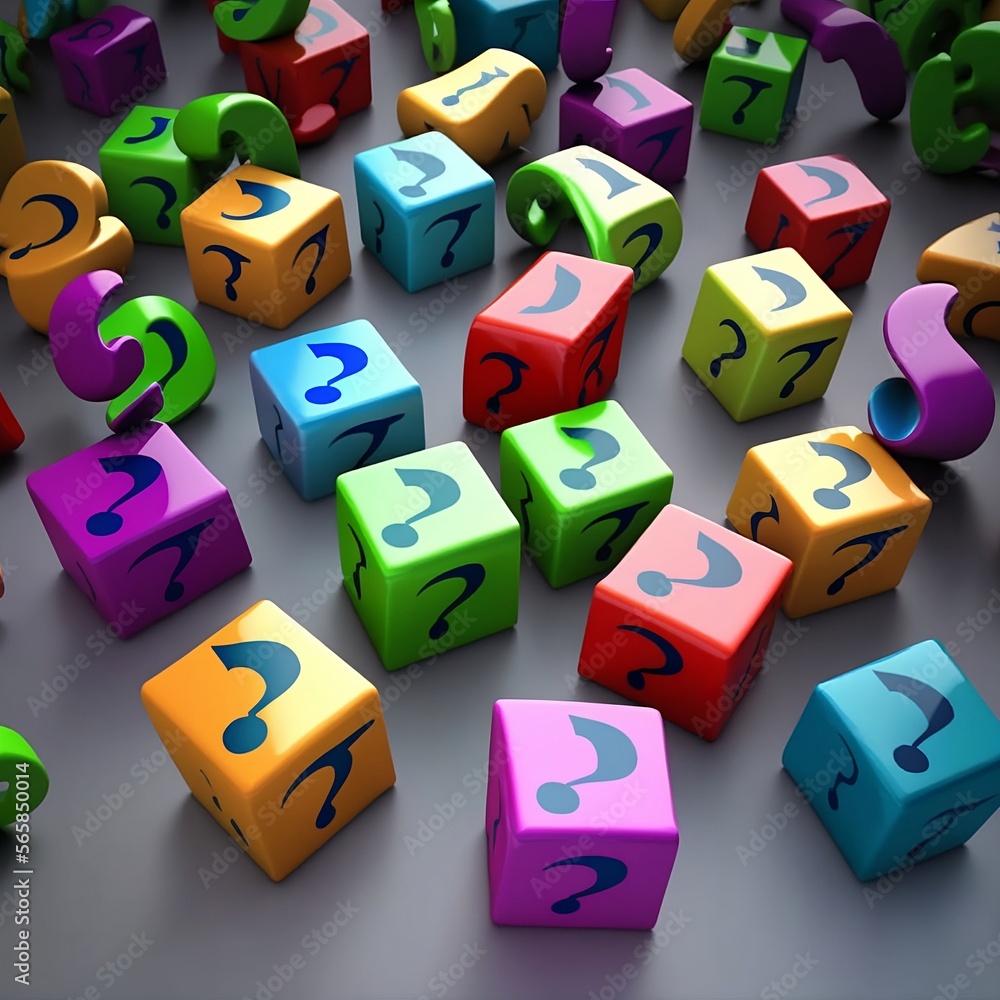 Infinite question marks, original three dimensional illustration. Fit ...