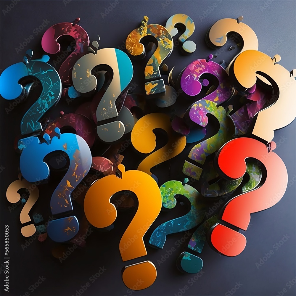Infinite question marks, original three dimensional illustration. Fit ...
