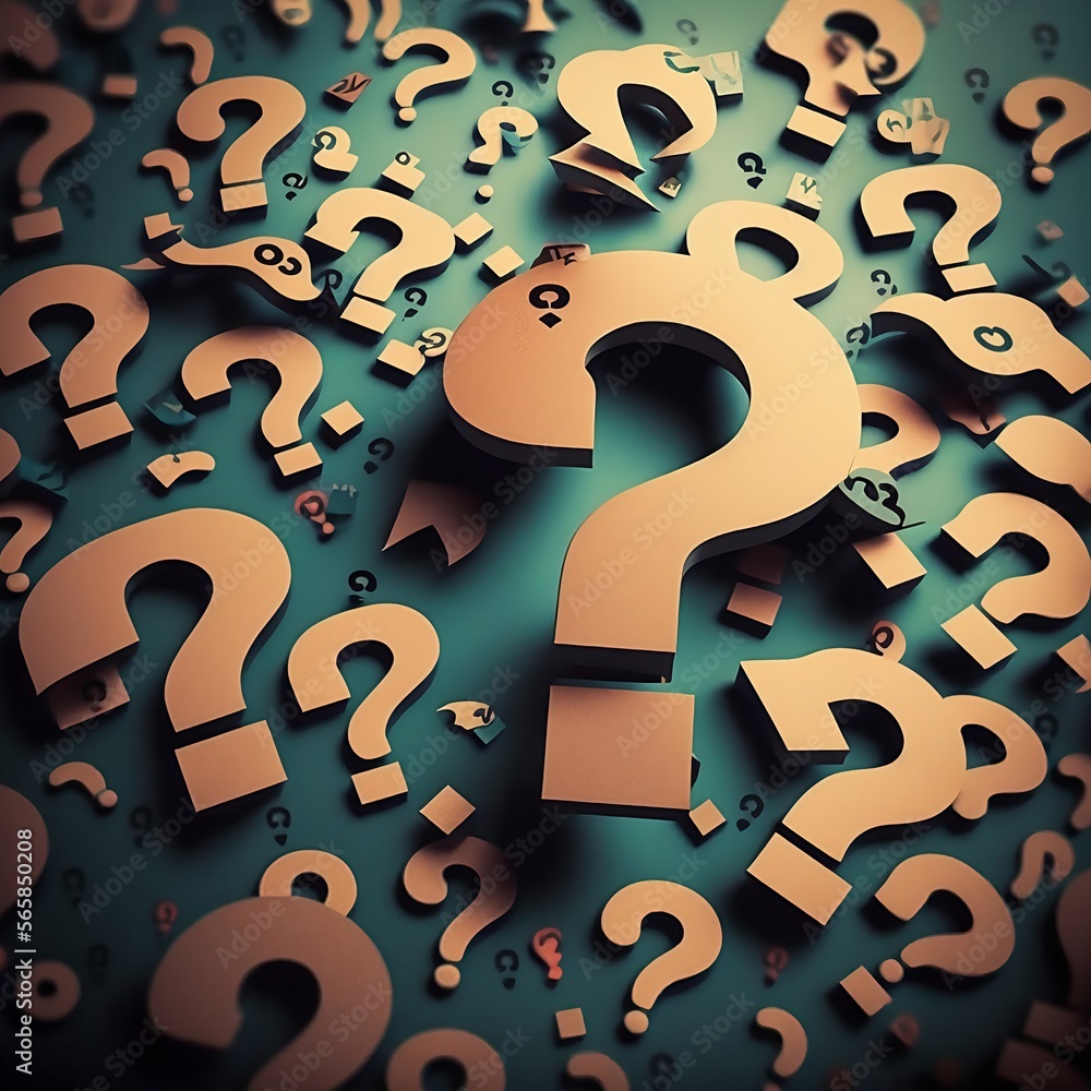 Infinite question marks, original three dimensional illustration. Fit ...