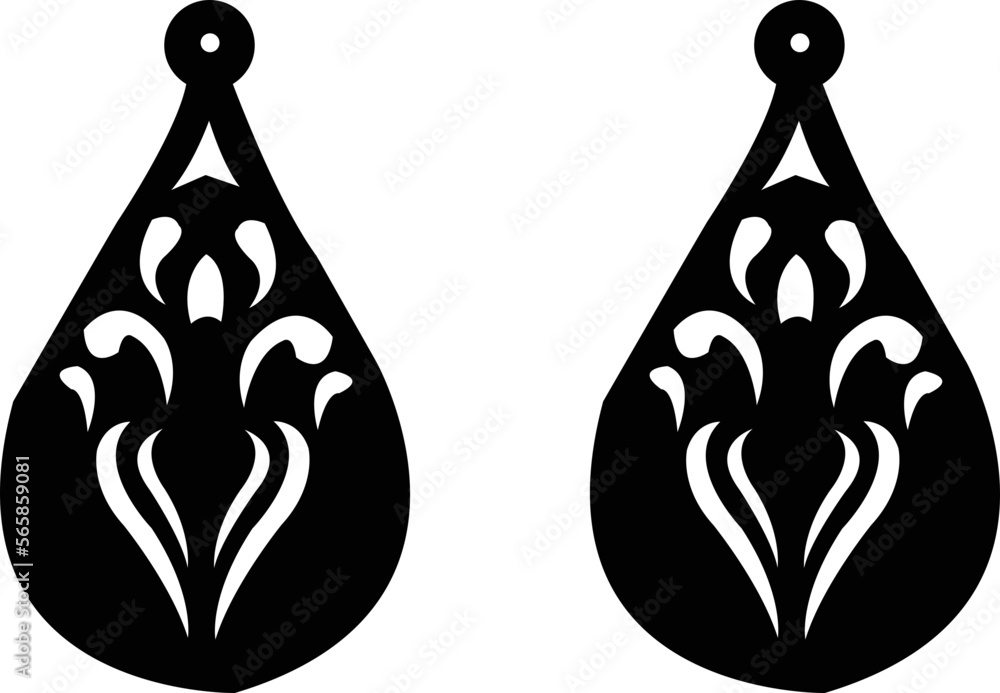 earrings svg vector cutfile for cricut and silhouette cutfile Stock ...