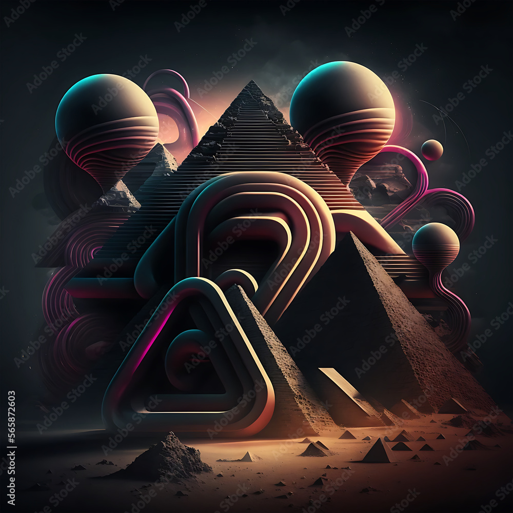 Pyramids & Triangles "My AI Générative Exploration of Geometry, Light ...