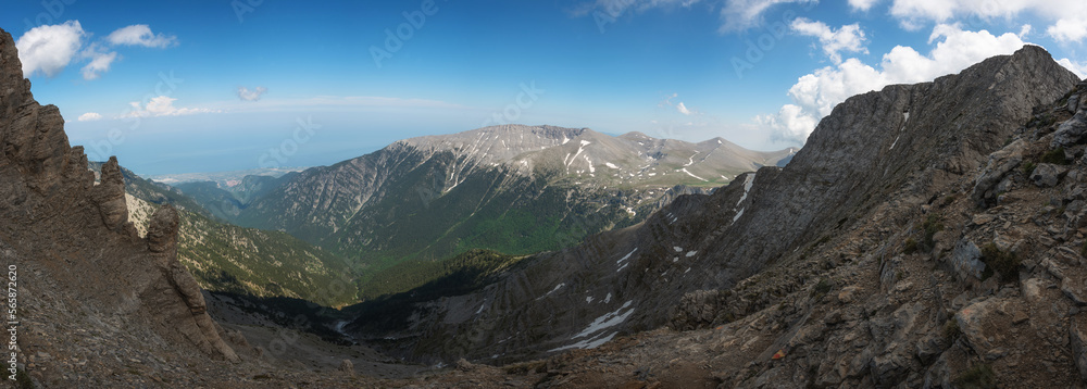 Amazing panorama landscape of the Mount Olympus is the highest mountain ...