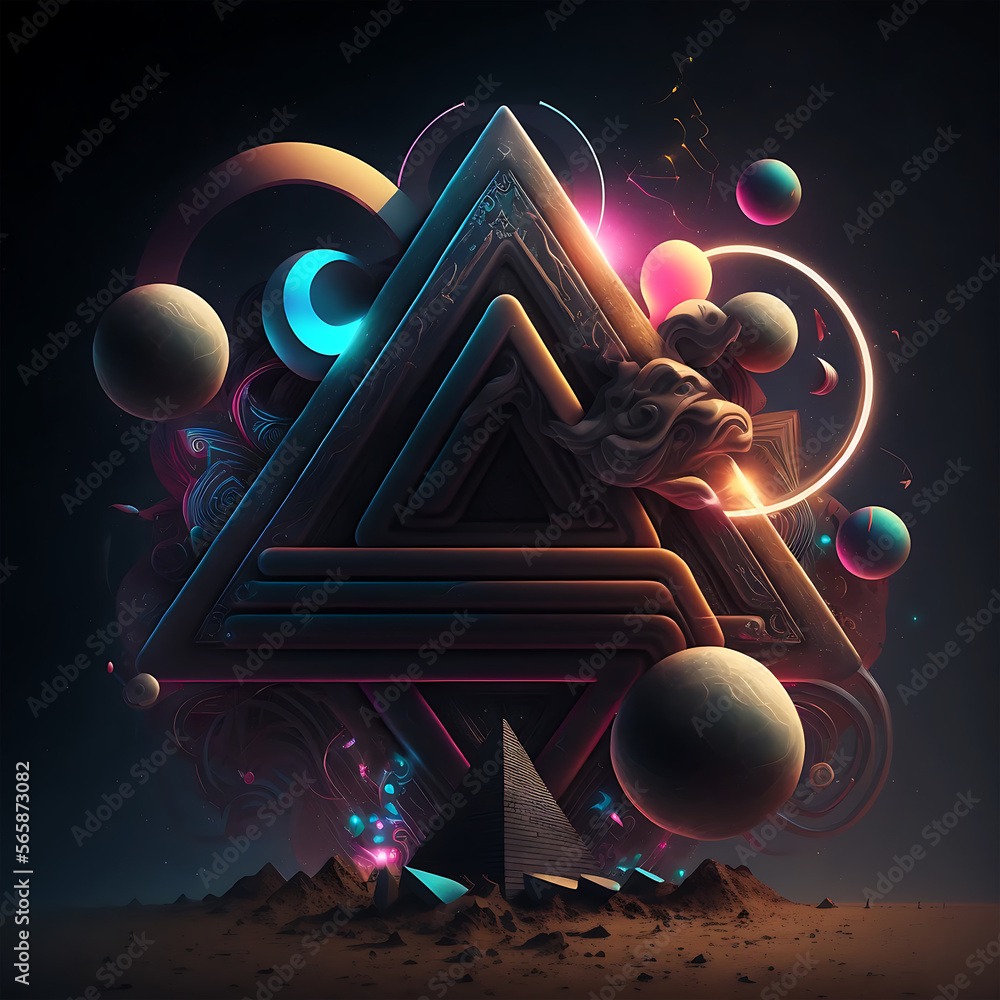 Pyramids & Triangles "My AI Générative Exploration of Geometry, Light ...