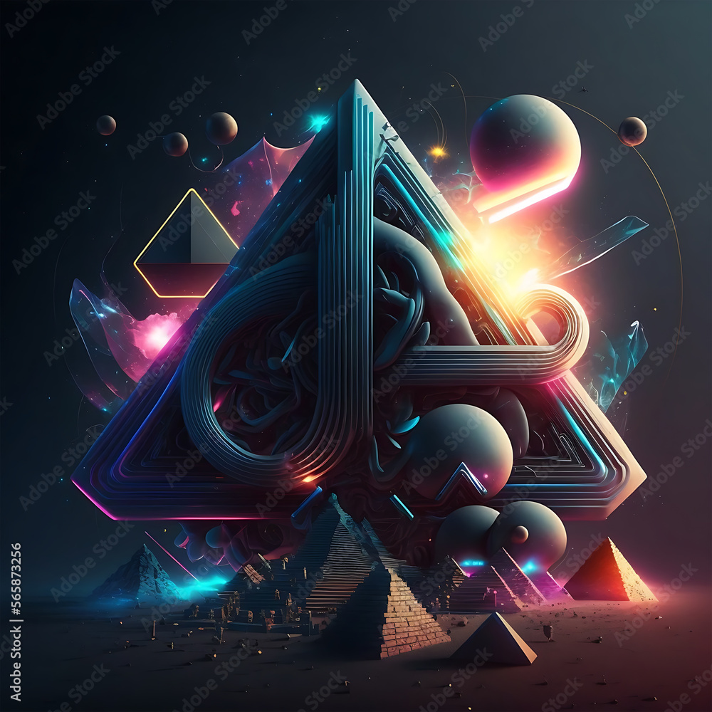 Pyramids & Triangles "My AI Générative Exploration of Geometry, Light ...