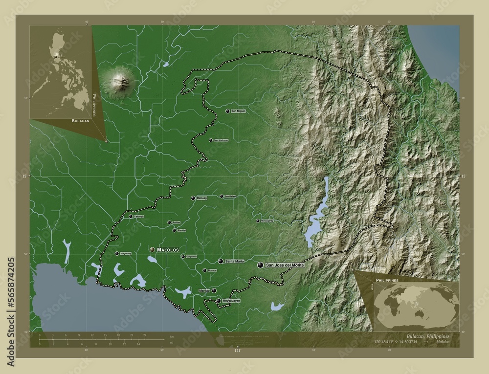 Bulacan, Philippines. Wiki. Labelled points of cities ilustração do ...