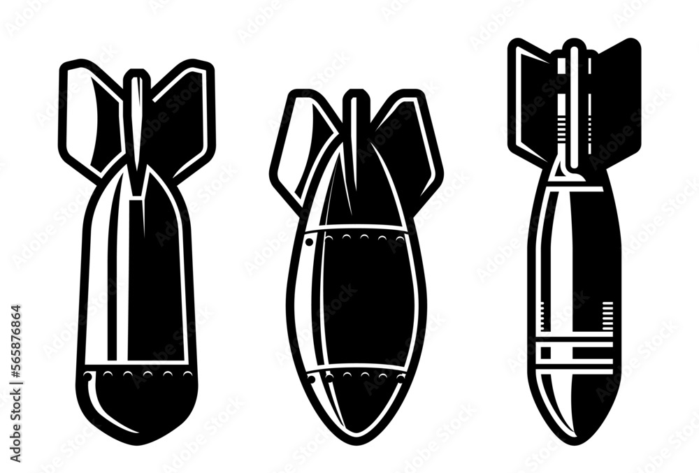 Vetor de Nuclear missile or atomic bomb, rocket in cartoon style ...