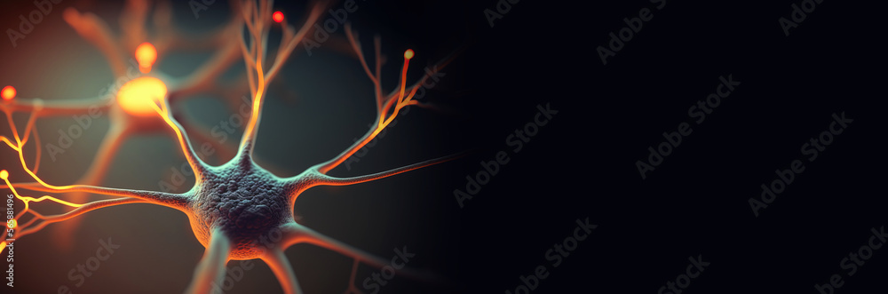 neurons and synapse like stuctures depicting brain chemistry, generative AI Stock Illustration ...