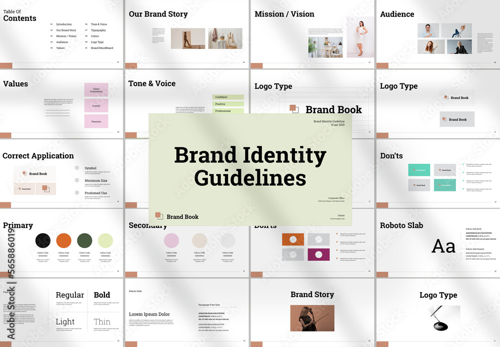 Brand Identity Guidelines Template Stock Template | Adobe Stock