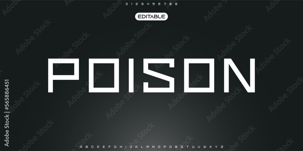 POISON Modern abstract digital tech font. Logo creative font, type ...
