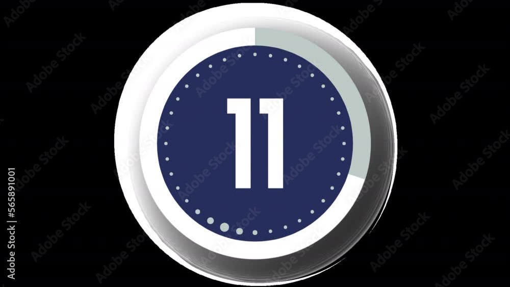 Gray Flat Countdown Timer 15s on transparent alpha channel backgrounds ...