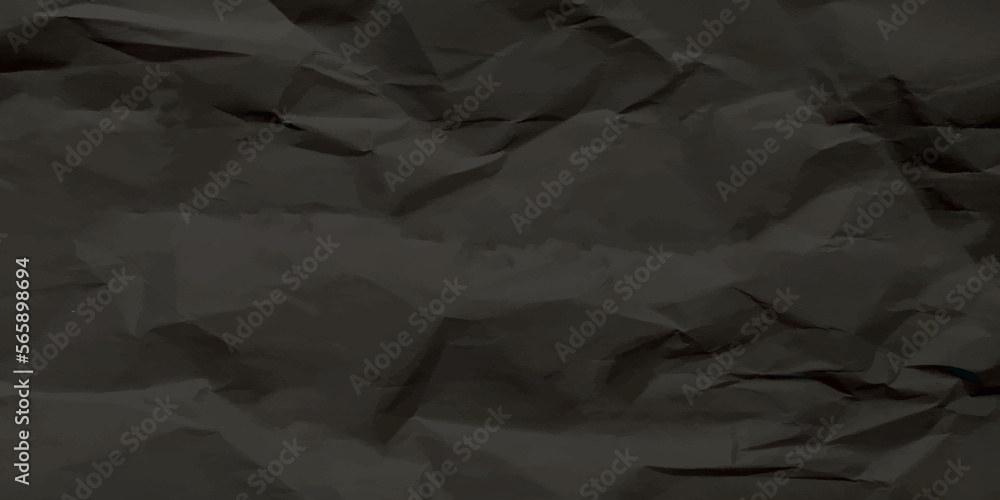 Black creased crumpled paper texture can be use as background. folded ...