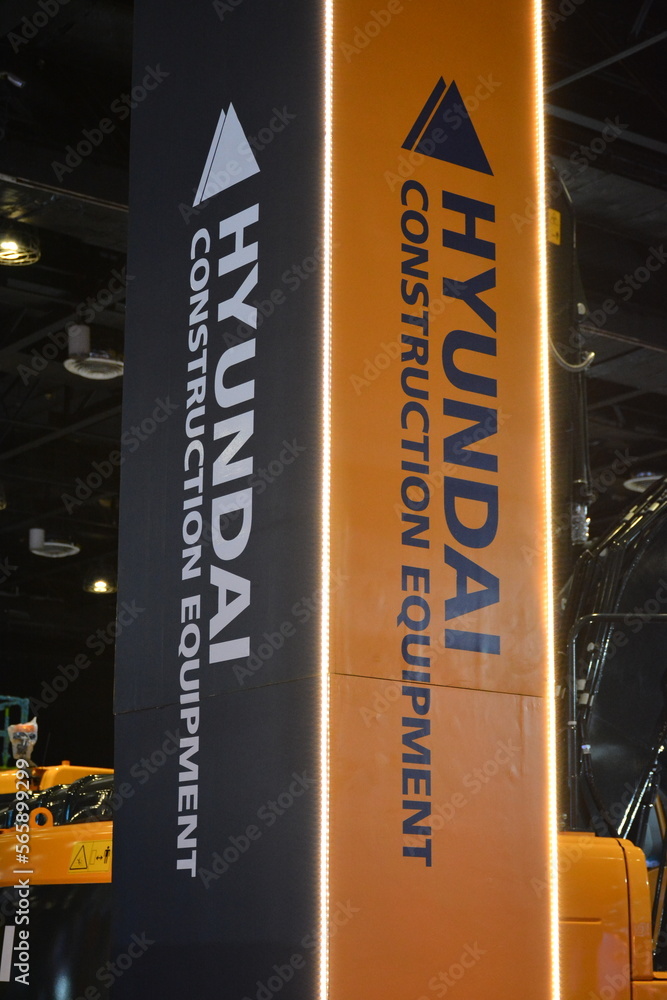 Hyundai construction equipment signage at Philconstruct in Pasay ...