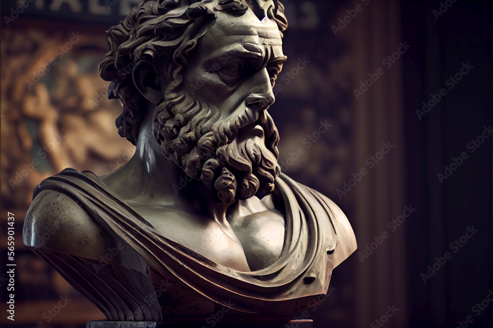 statue of a male person - AI generated Greek marble Stock Illustration ...