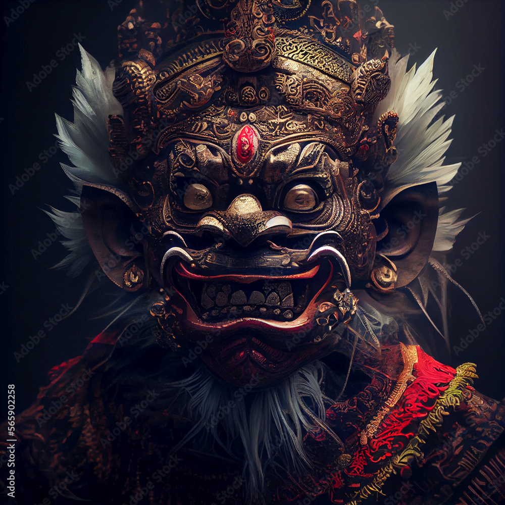 Barong from Balinese mythology - AI generated Bali character portrait ...