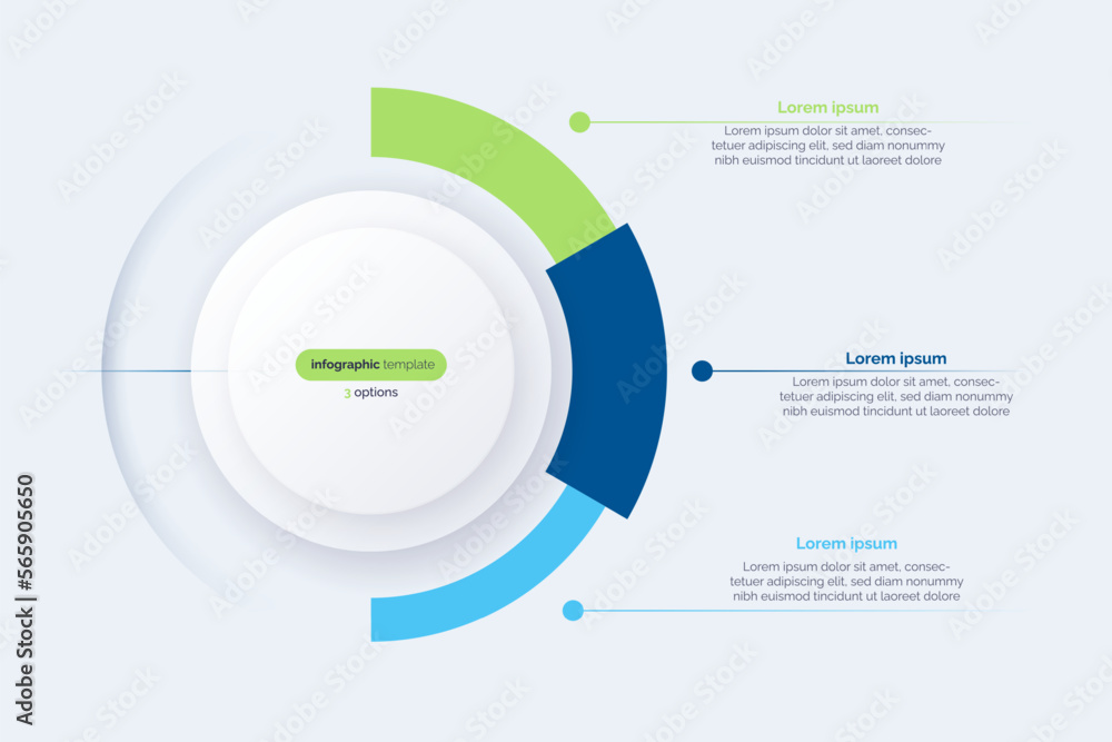 Three option circle infographic diagram. Vector illustration Stock ...
