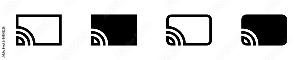 Screencast vector icons. Screen cast symbols. Streaming icon. set. EPS ...