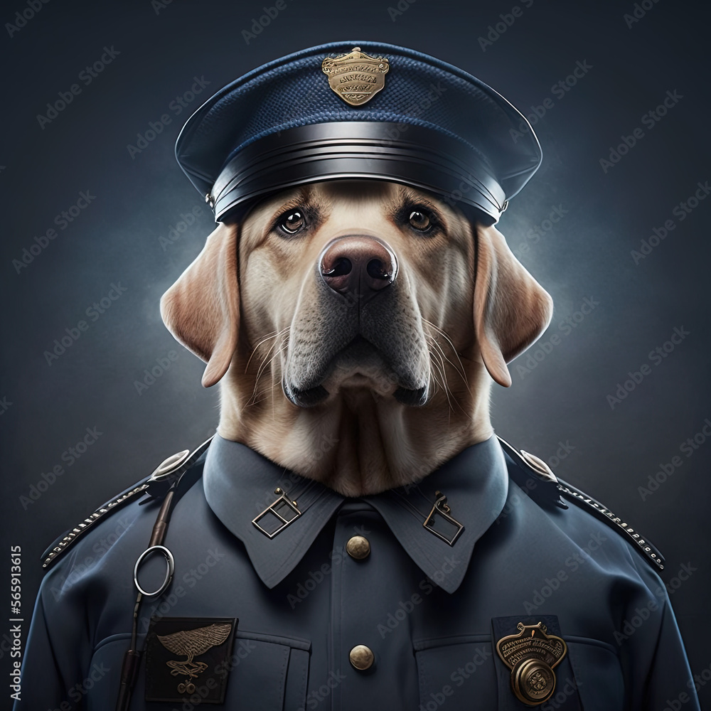 Studio portrait of police officer wearing a uniform. Generative AI ...