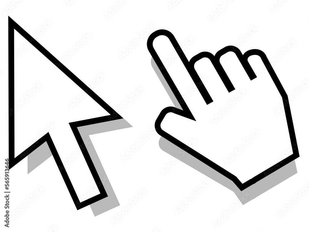 Mouse cursors with shadow (cut out) Stock Illustration | Adobe Stock