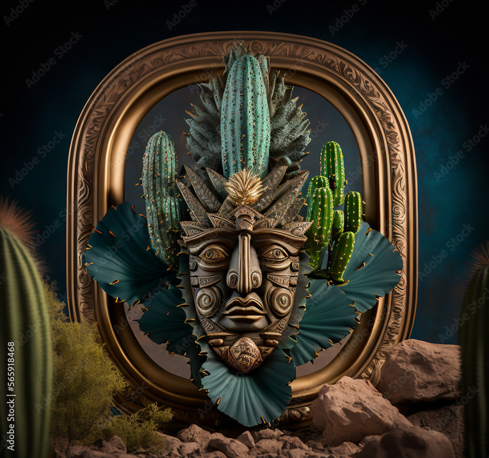 mexican face sculpture Generative AI Stock Illustration | Adobe Stock