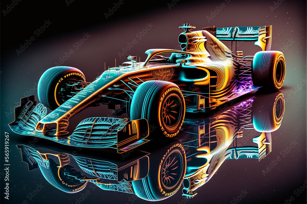 A f1 car design view as a hologram. Generative ai Stock Illustration ...