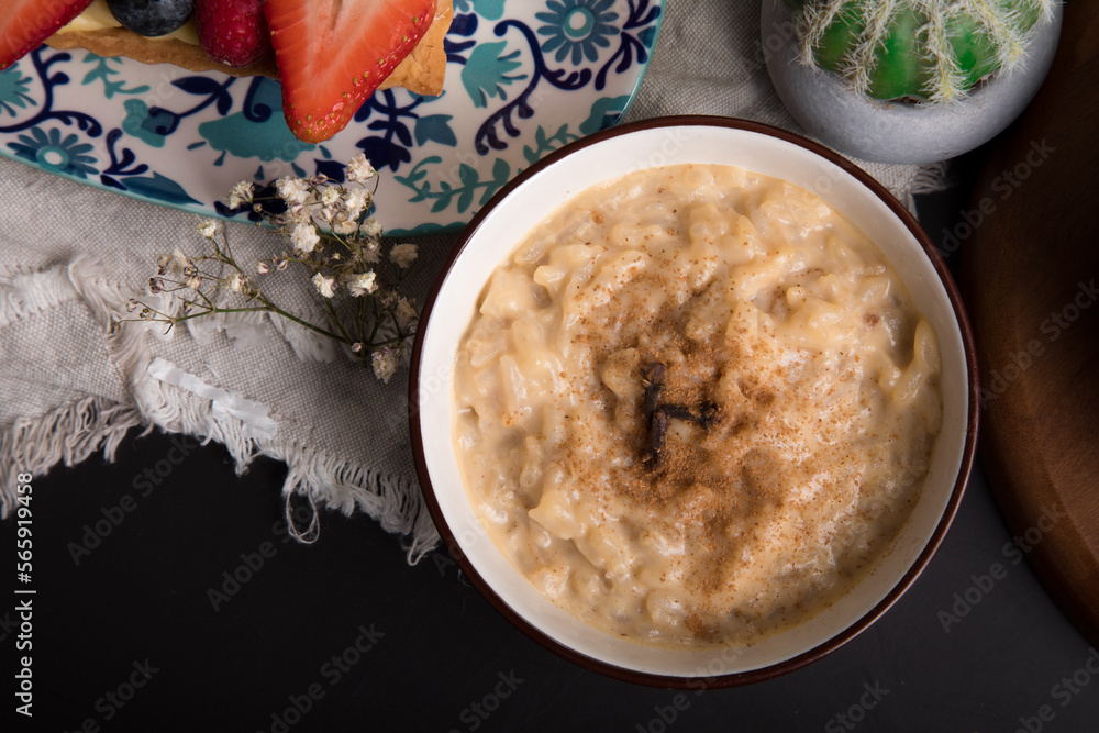 Arroz con leche rice porridge Assorted peruvian desserts peru sweet ...