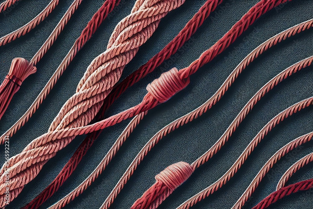 Seamless Rope pattern brushes flat sketch vector illustration, Set of ...