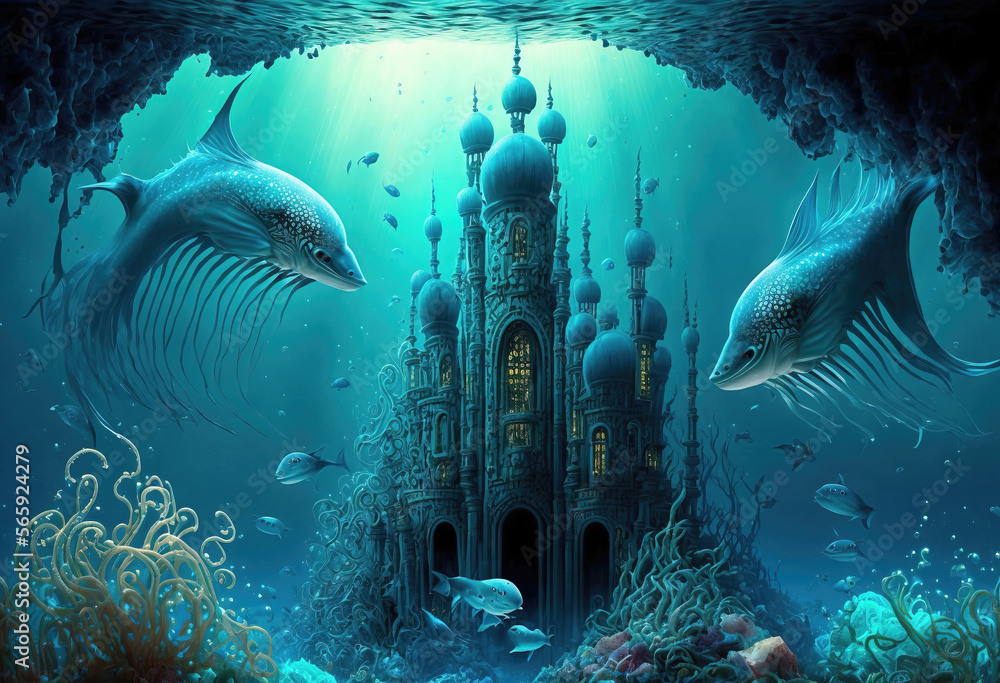 underwater scene . sketch art for artist creativity and inspiration ...
