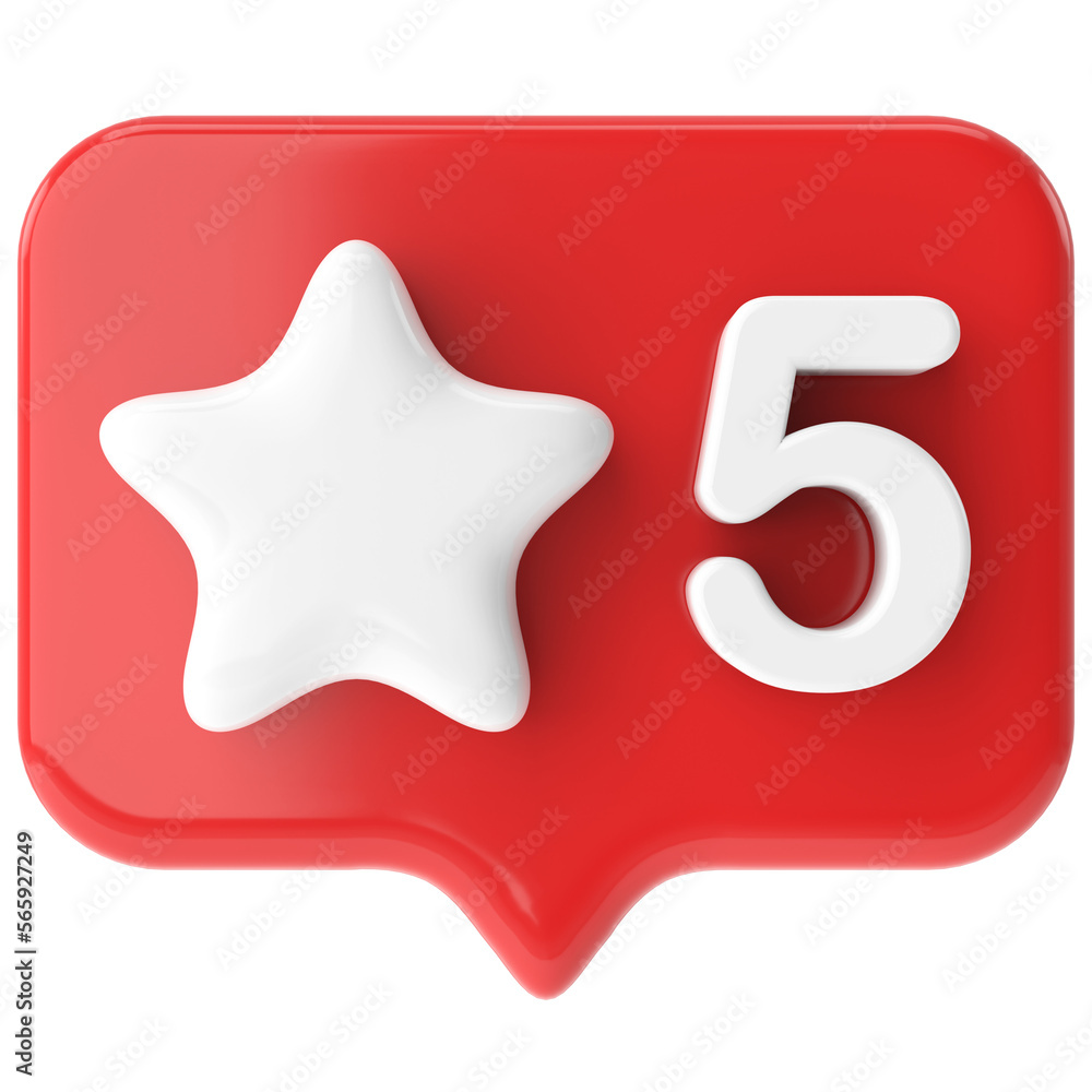 3D score. 5 point. 3D illustration. Stock Illustration | Adobe Stock