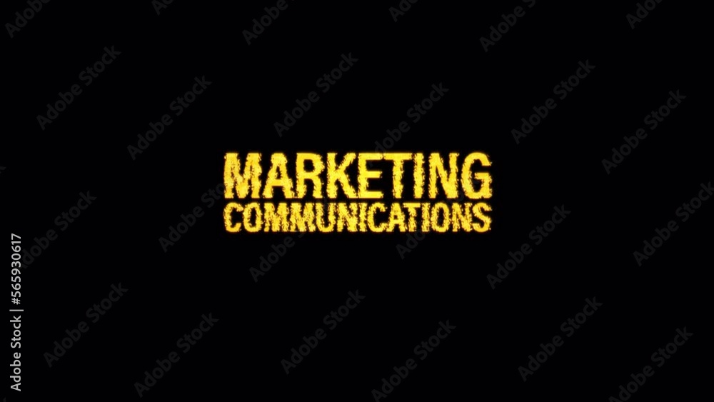 Marketing Communications glitch text effect cimematic title yellow ...
