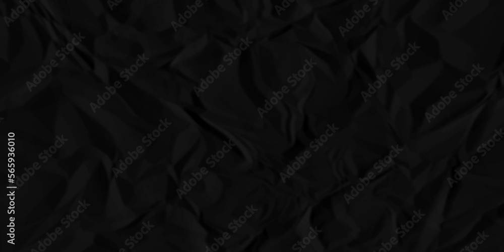 Black crumpled paper texture background. A crumpled sheet of dark gray ...