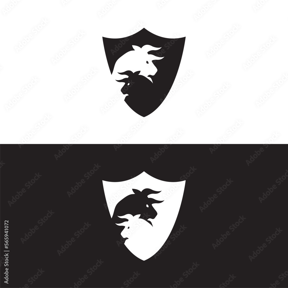 Bull animal vector logo design . Bull icon . Bull silhouette . Black ...