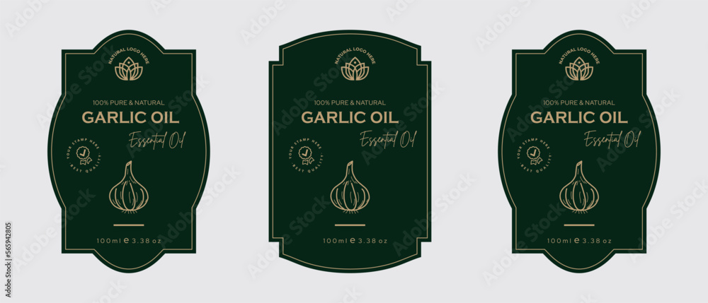 Garlic oil label design skin care oil label design and beauty products ...