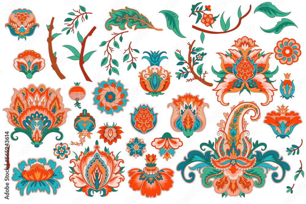 Indian Flower Patterns And Designs. Mehndi Flower Pattern Vector