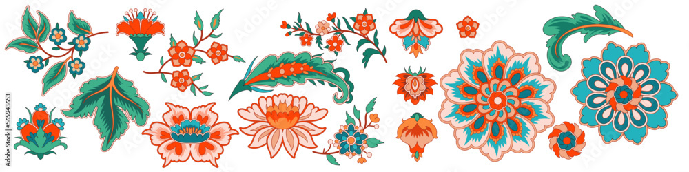 Classic Indian flower in decorative style for textile and prints ...