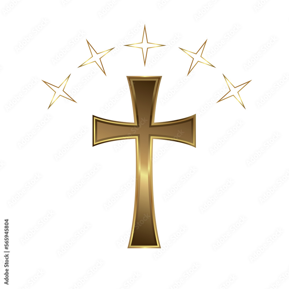 holy cross symbol with gold color, Premium holy cross icon, symbol for ...