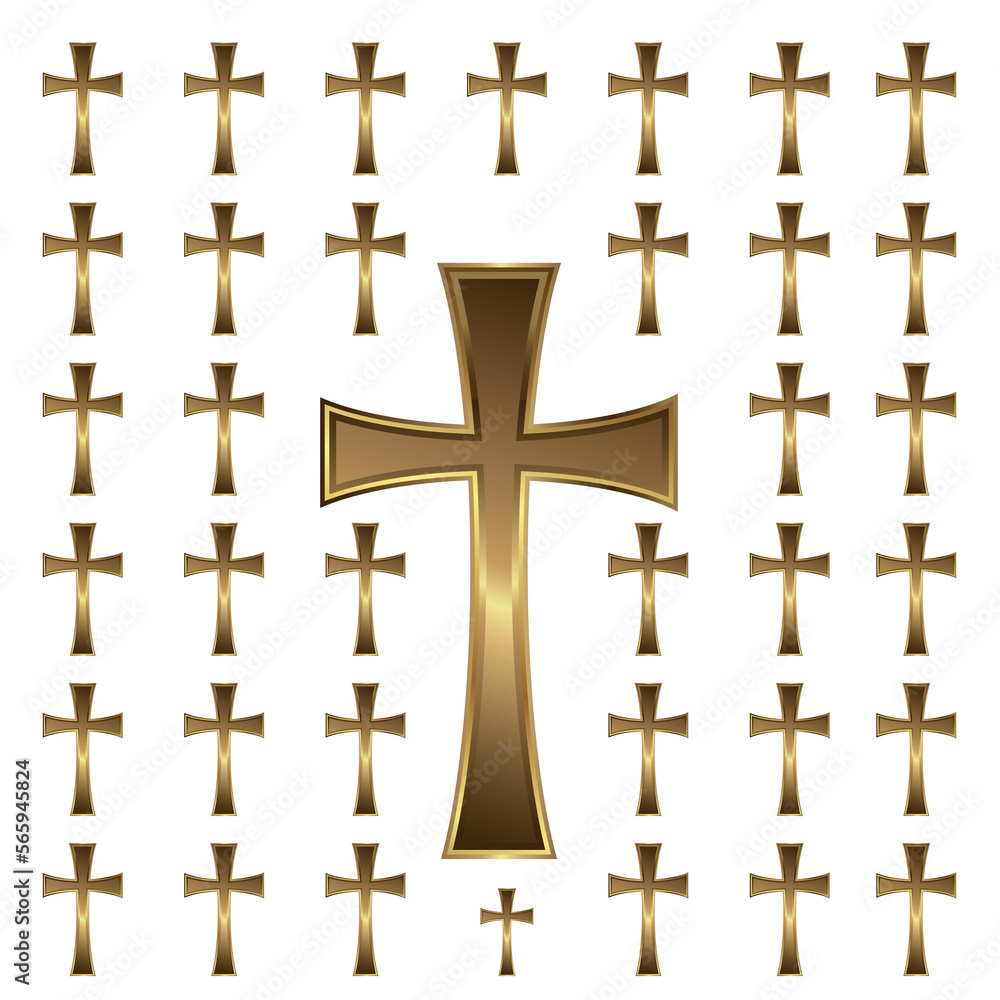 holy cross symbol with gold color, Premium holy cross icon, symbol for ...