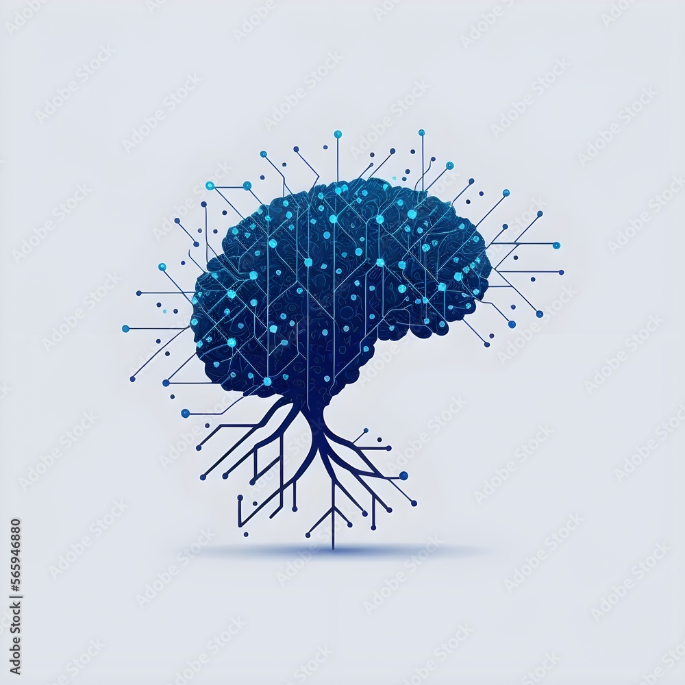 minimalist logo for AI software company with brain and neural network ...