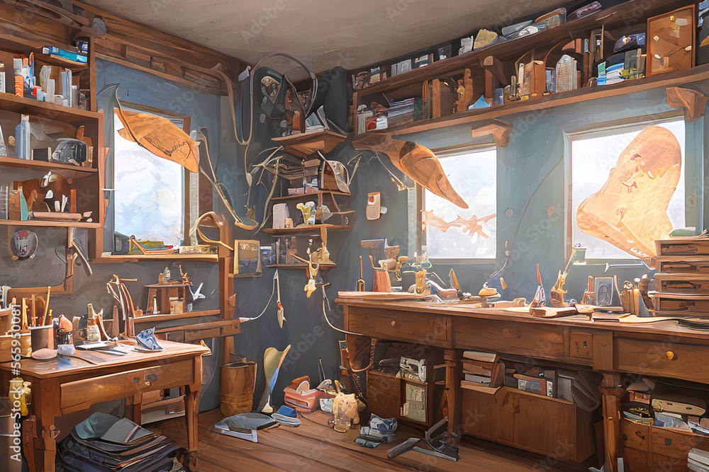 Wizard's Room With Ancient Artifacts 26- Background for Level Design ...