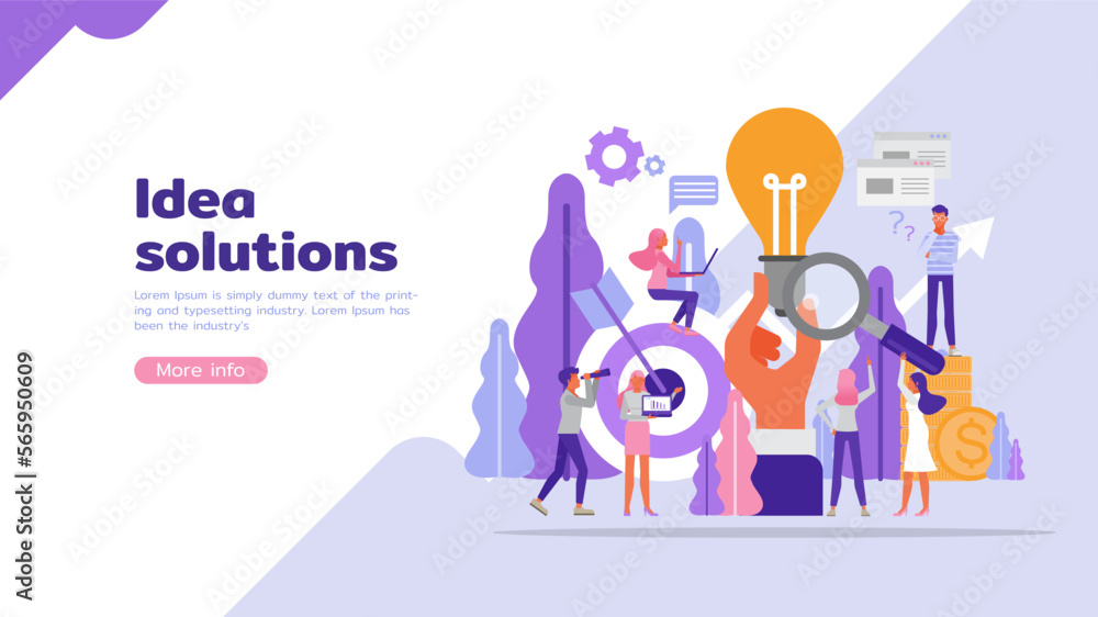 people creative thinking, search and share idea character vector design ...