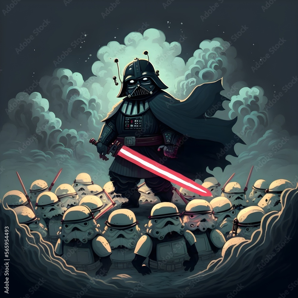 darth vader commanding an army of storm troopers fulfilling his ...