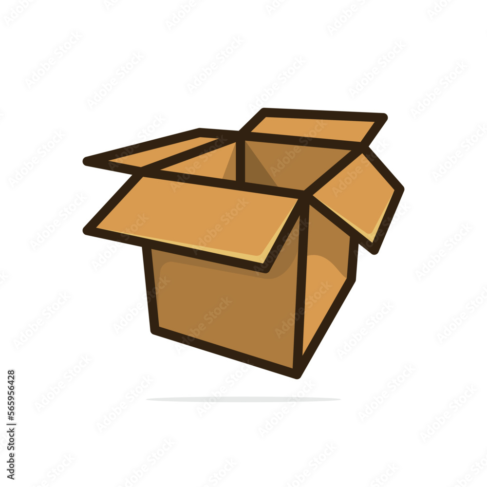 Cardboard Boxes side View vector illustration. Business and cargo ...