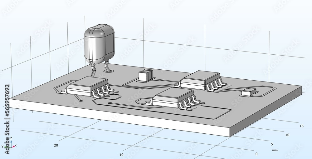 Computer modeling and investigation of the parameters of a printed circuit board using a ...
