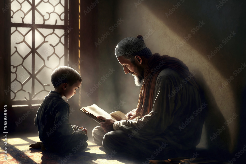 The bond between a father and son, showcased as the father teaches his ...