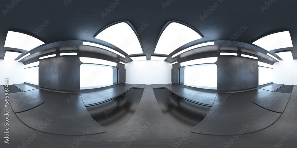 3d render. Futuristic panoramic HDRI Stock Illustration | Adobe Stock